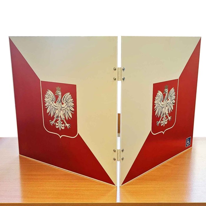 Nablatowy Składany parawan wyborczy typu książka PCV 2 x 60x60cm