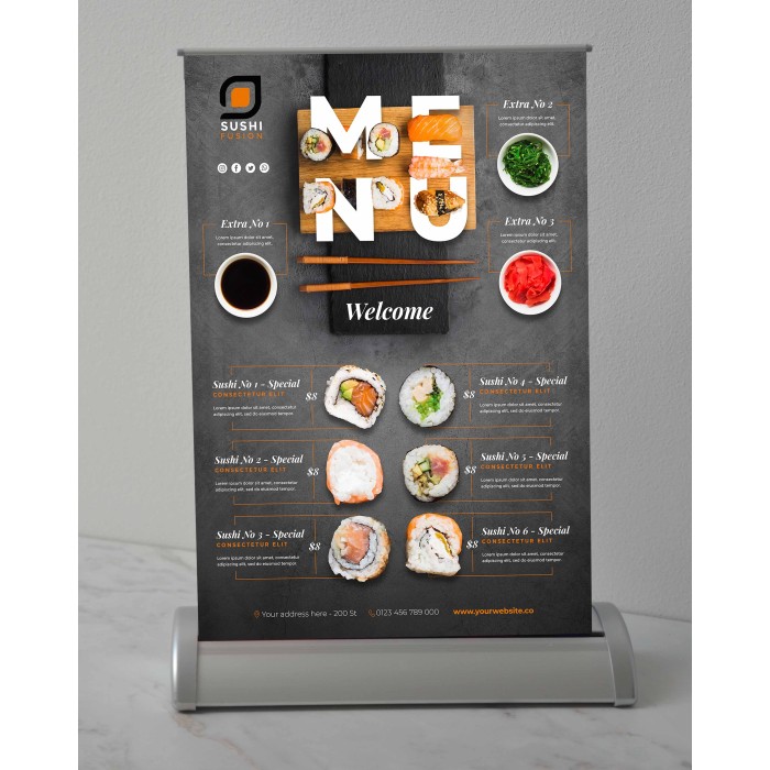 ROLL-UP REKLAMOWY STOJAK MINI Reklama na biurko