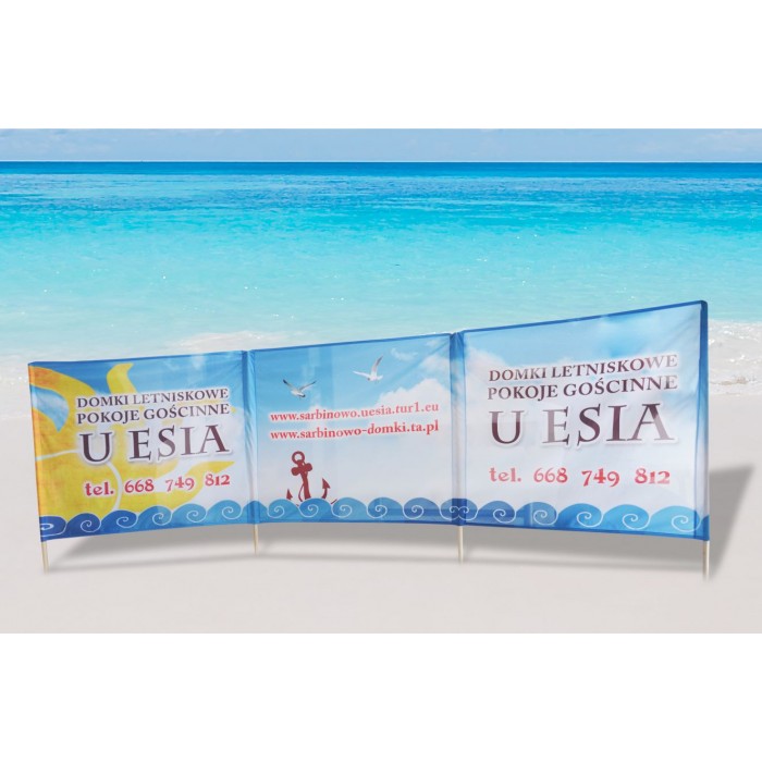 Parawan plażowy 700x70cm z dowolnym nadrukiem